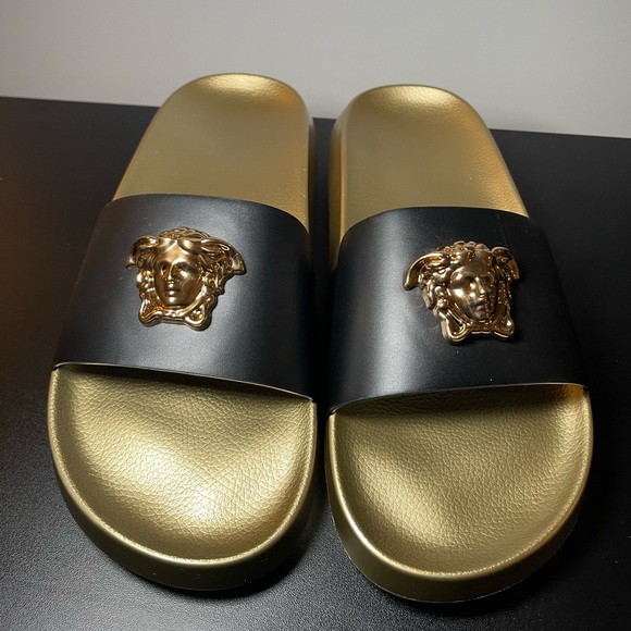 Versace | Shoes | New With Tag Real Authentic Versace Slides Mens Size ...